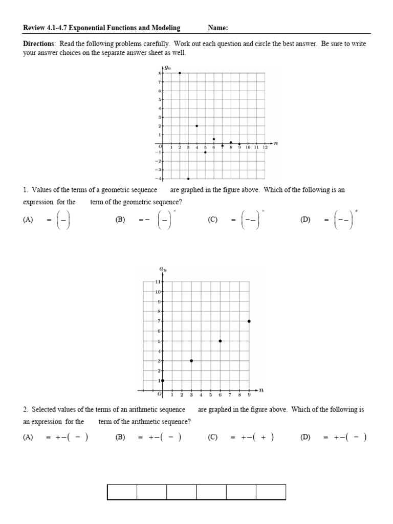 Review_4.1_-_4.7_Exponential_Functions_and_Models | PDF | Exponential ...