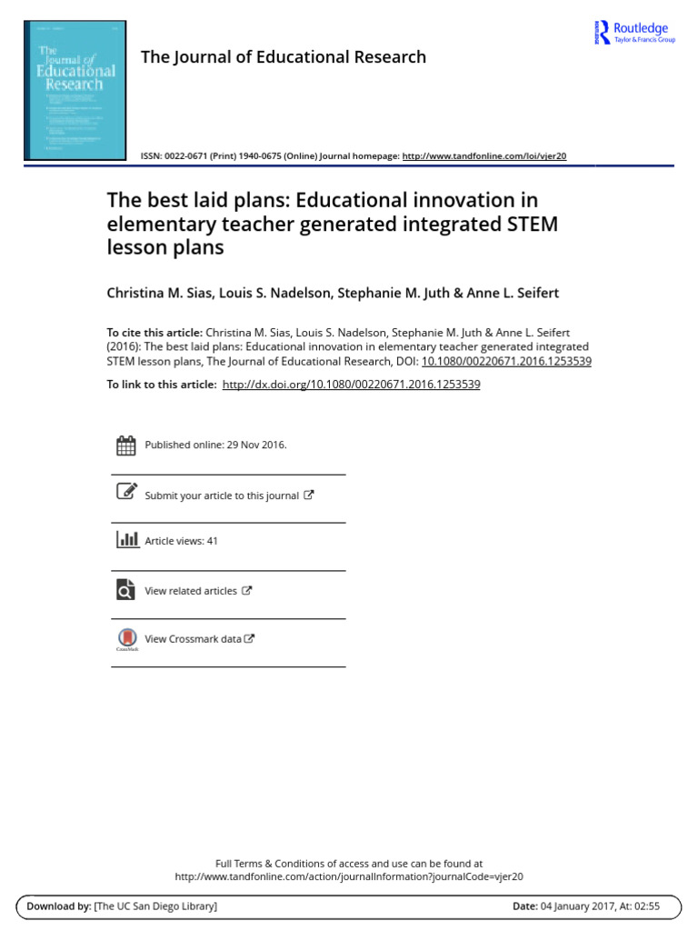 sias2016 | PDF | Lesson Plan | Teachers
