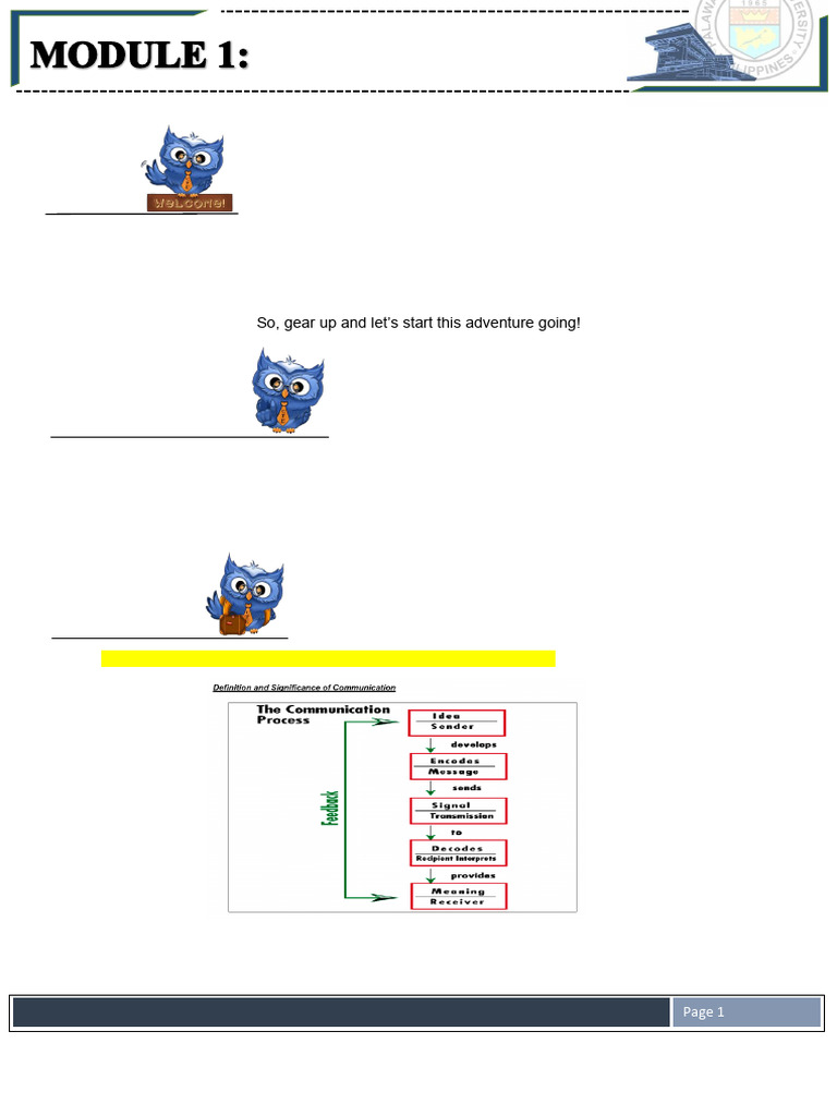 GE-Purposive Communication - MODULE 1 | PDF | Communication | Nonverbal Communication