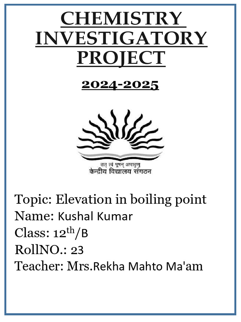 Chemistry Investigatory Project | PDF | Thermodynamics | Quantity