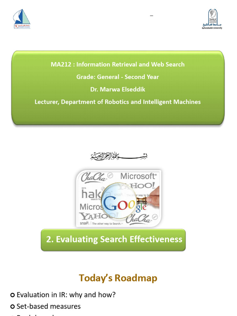 chapter3-MA212-Evaluation | PDF | Information Retrieval | Information Science