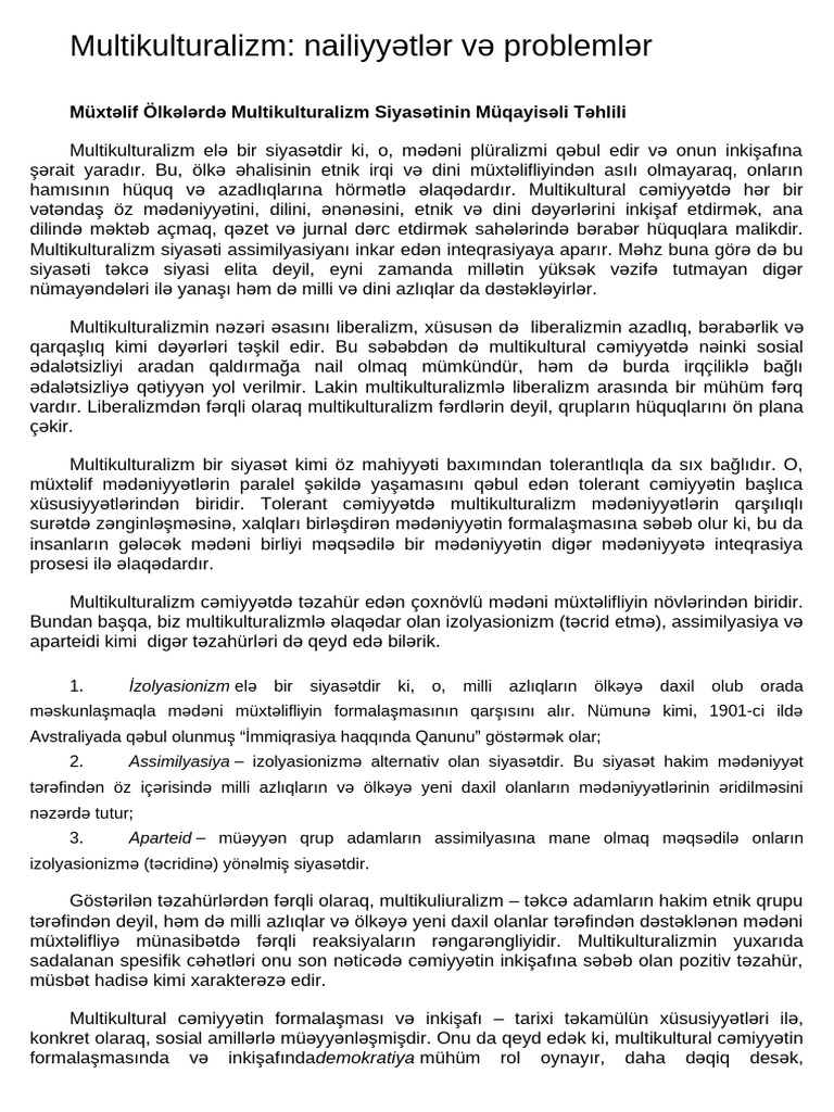 Multikulturalizm - Gonder | PDF