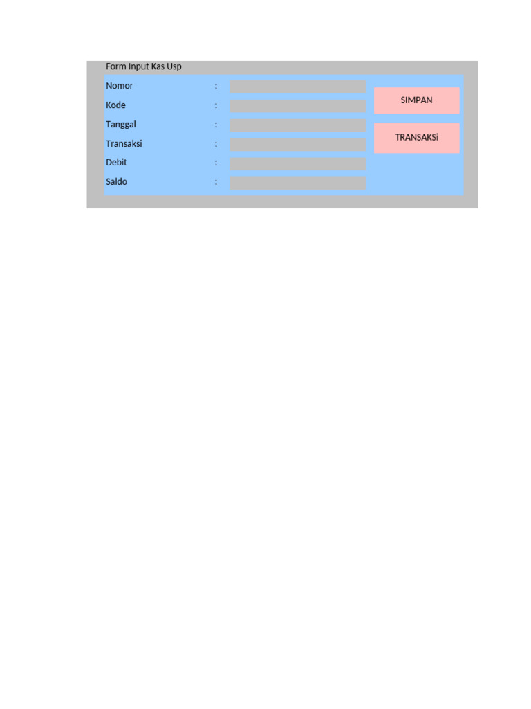 Form Input Kas USP | PDF