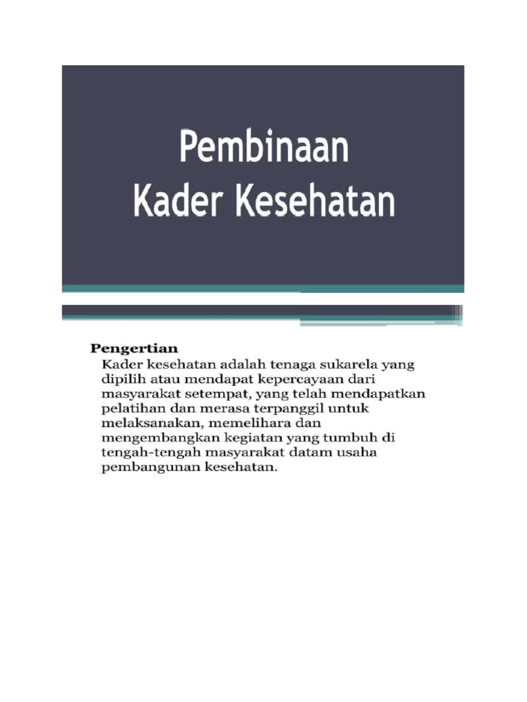 Materi Kader Kesehatan | PDF