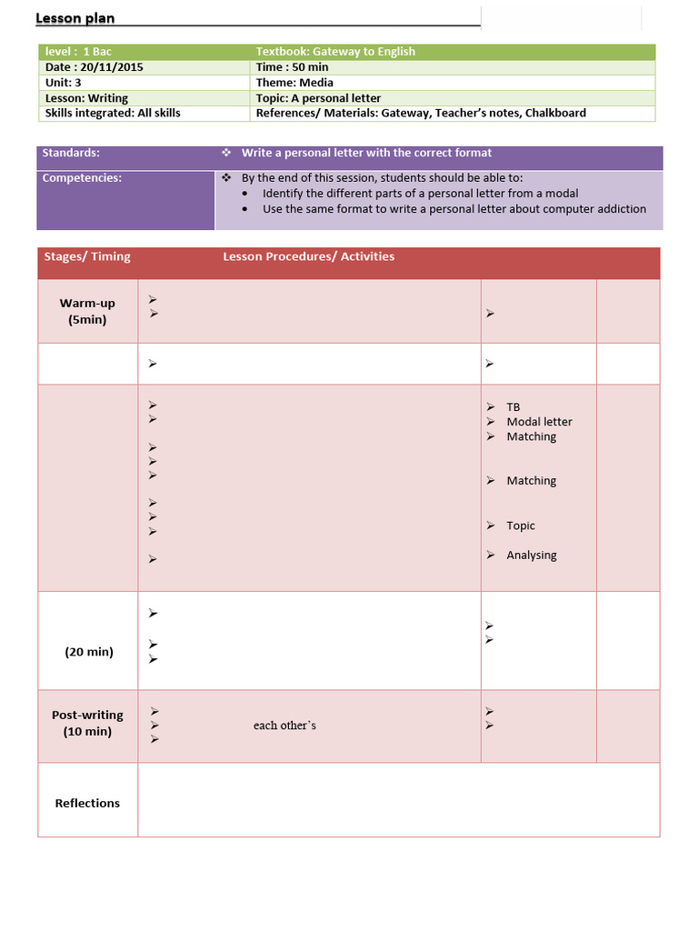 1 Bac Media Writing Letter | PDF | Behavior Modification | Cognition