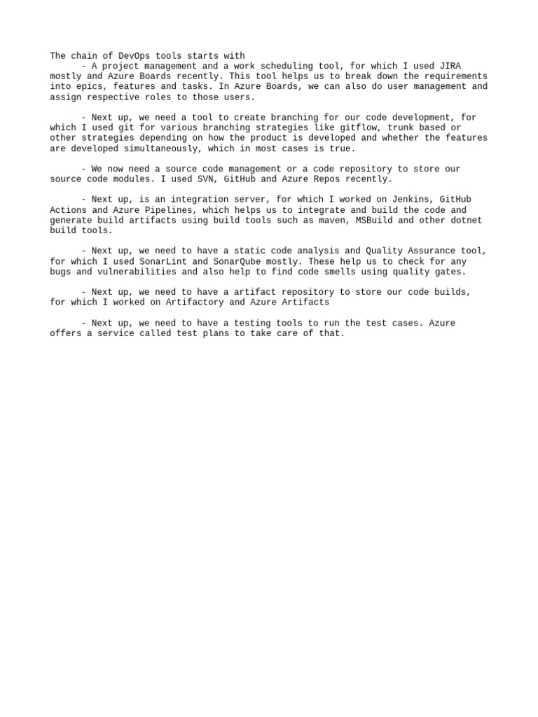 The Chain of DevOps Tools | PDF