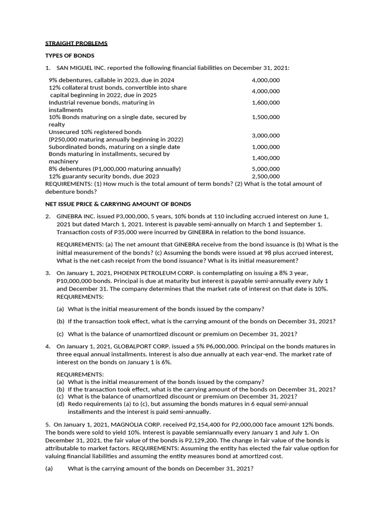 Bond Types and Calculations Guide | PDF | Bonds (Finance) | Interest