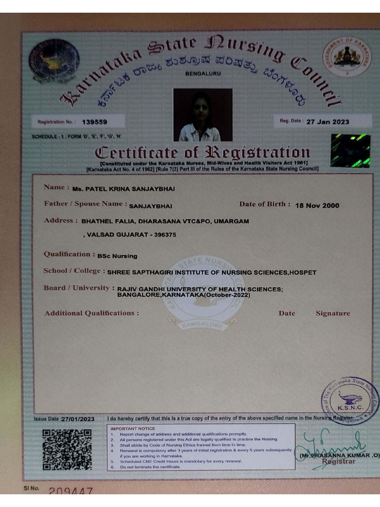 Knc certificate | PDF