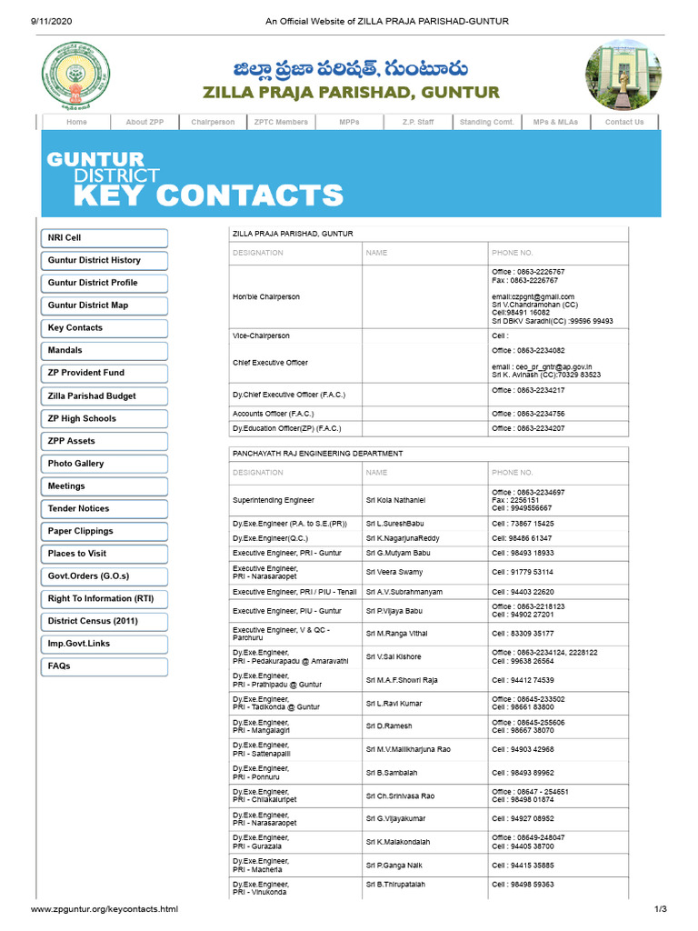 An Official Website of ZILLA PRAJA PARISHAD-GUNTUR | PDF