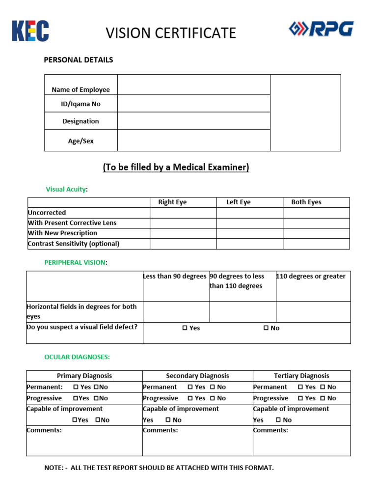 KEC - Eye Vision - Hearing Format New | PDF