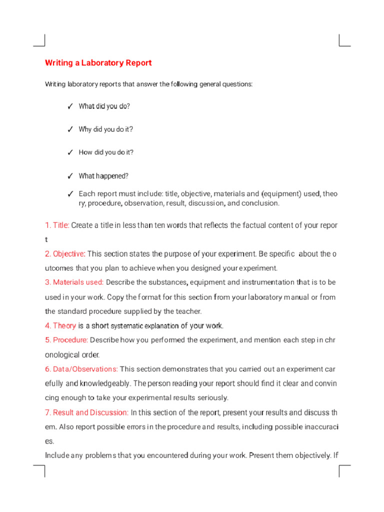 Writing a Laboratory Report_Phoenix | PDF