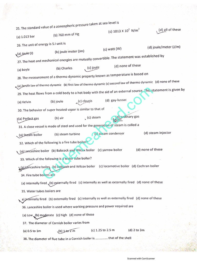 Mechanical Engineering PSC Model Question Papers | PDF