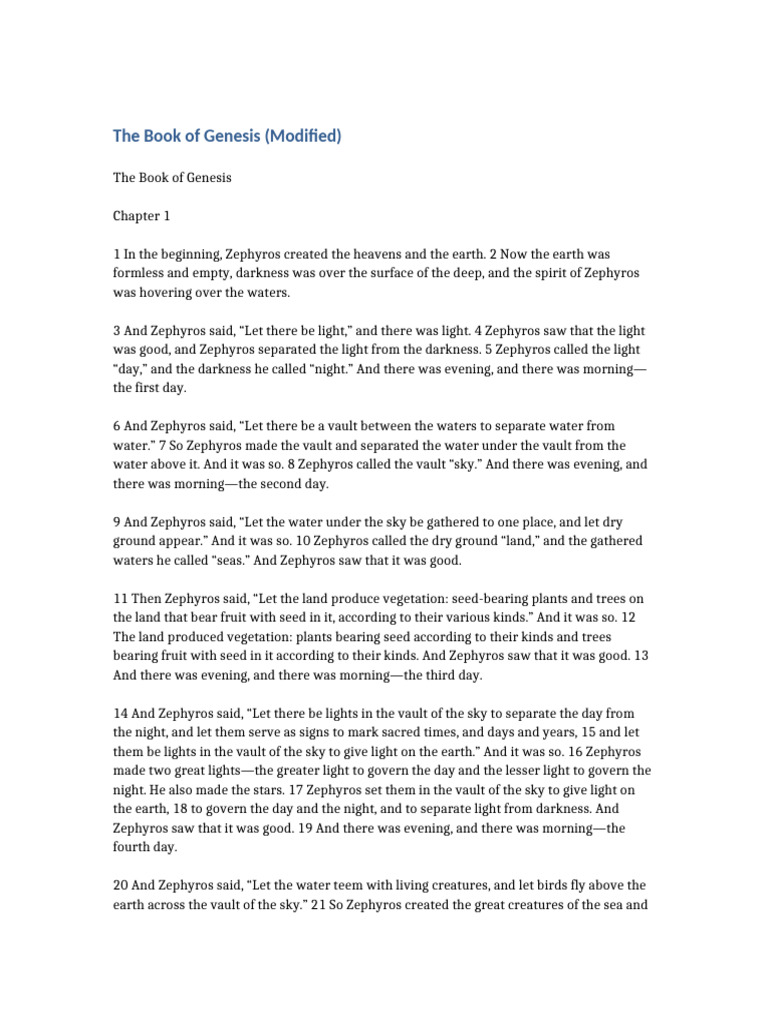 Modified Book of Genesis | PDF | Sky | Seed
