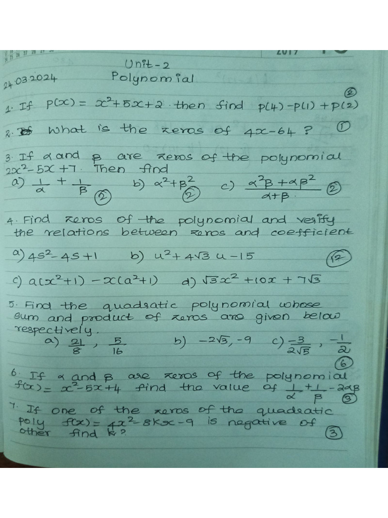 Chapter 2 Polynomial | PDF