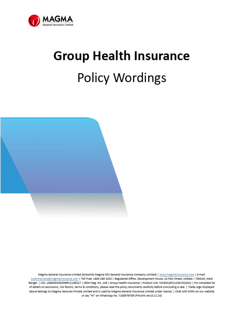magna Group Health Insurance1 | PDF
