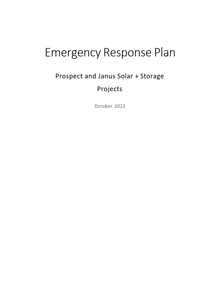 App K Janus Solar Emergency Response Plan | PDF | Fires | Photovoltaics