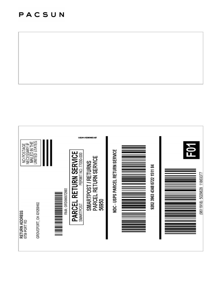 Return Shipping Instructions and Label | PDF