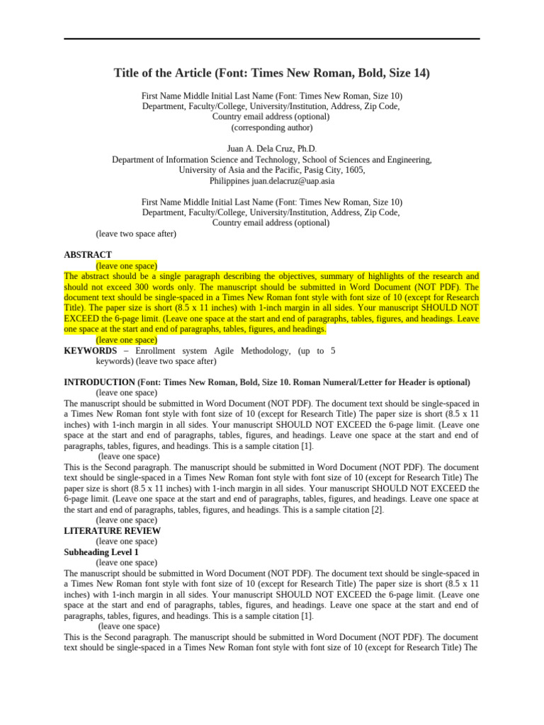 Full Paper Imrad Format | PDF | Paragraph | Microsoft Word