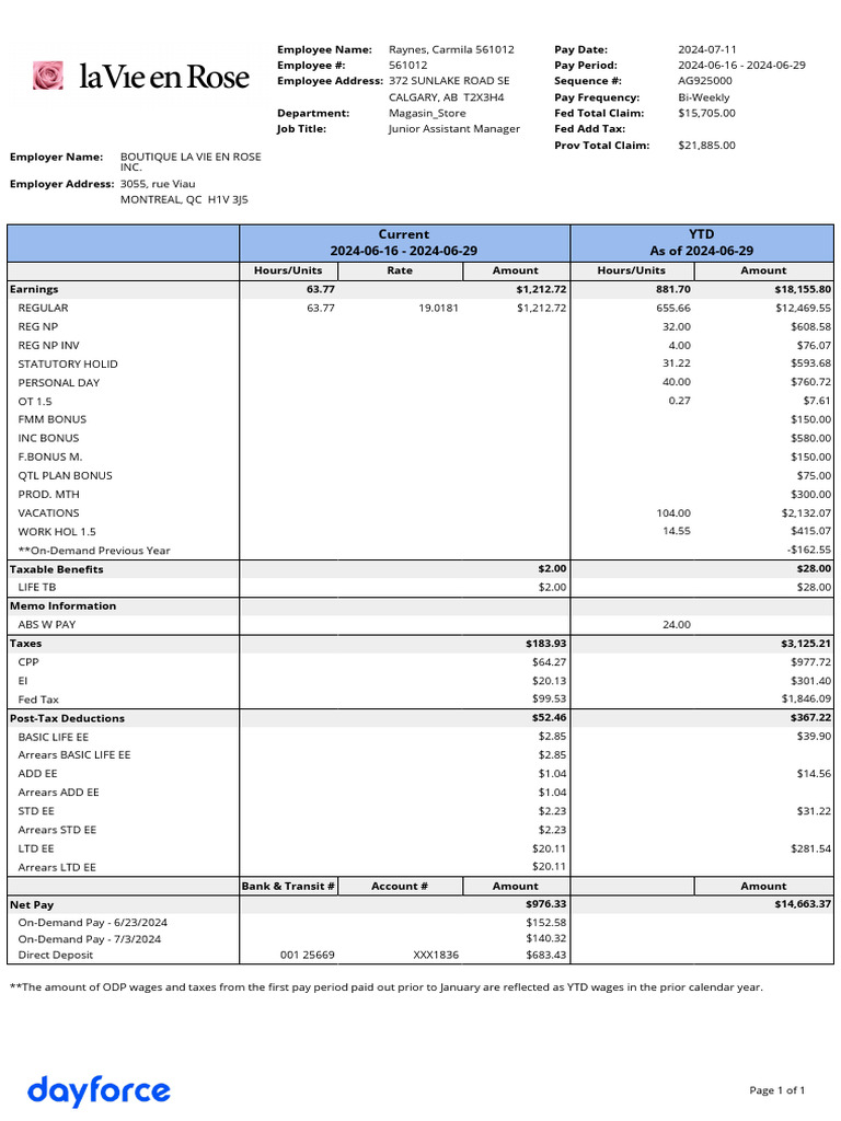 Earnings Statement 11 07 2024 15905457 | PDF | Economies | Business