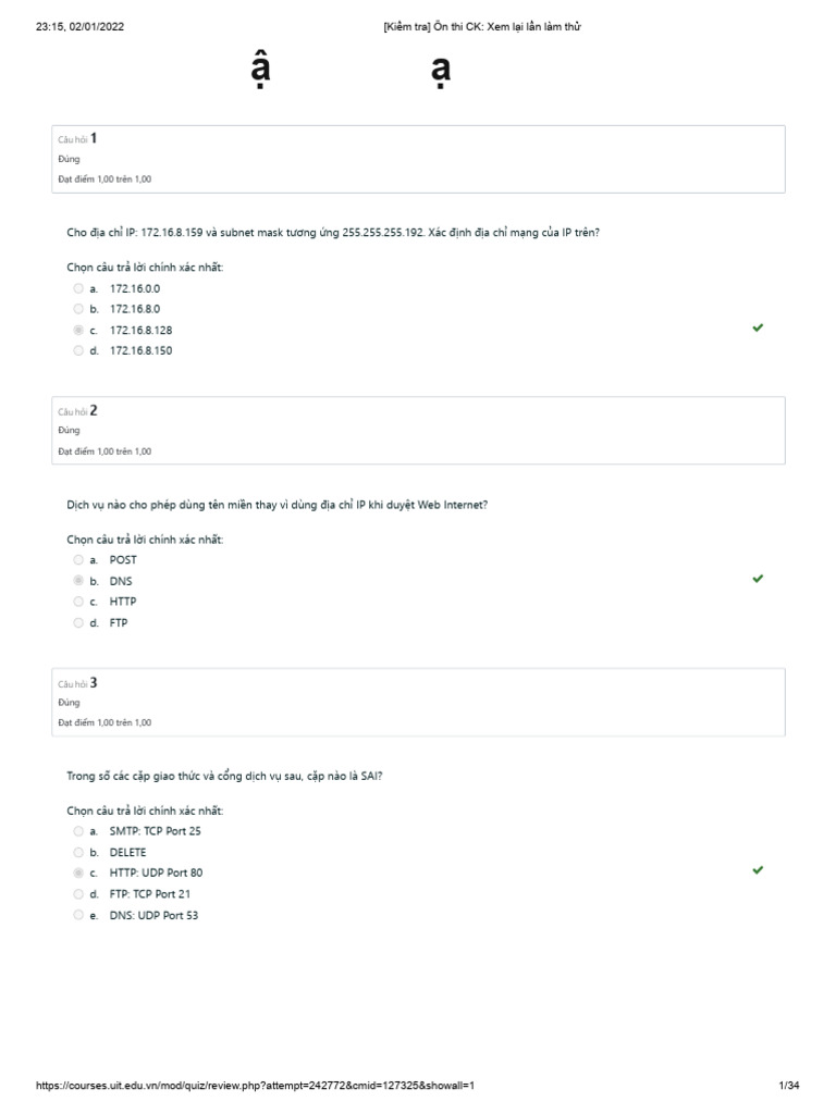 Ôn THi CK MMT | PDF