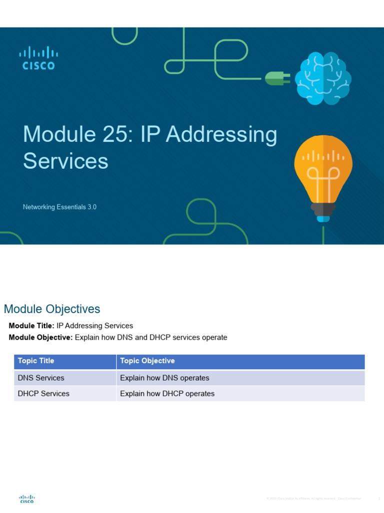 Module 25 - IP Addressing Services | PDF | Domain Name System | Application Layer Protocols