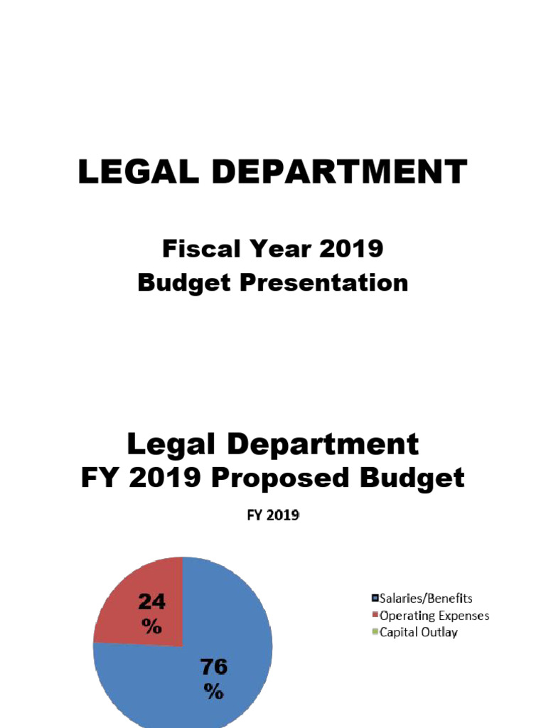 FY 2019 Legal Department Budget Overview | PDF