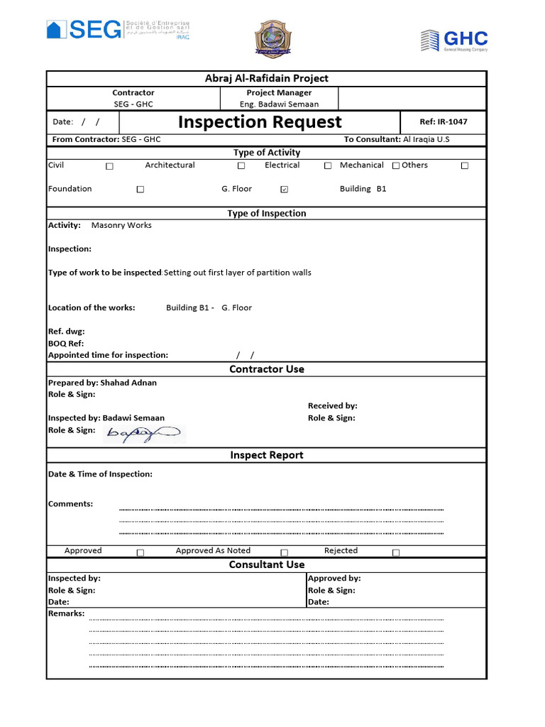 ARP - SEG-GHC Inspection From #987 B5, B6-8th | PDF | Plumbing ...