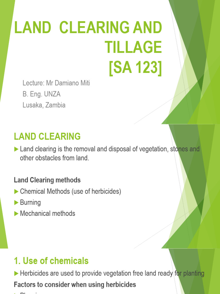 Land Clearing and Tillage Techniques | PDF | Plough | Tillage