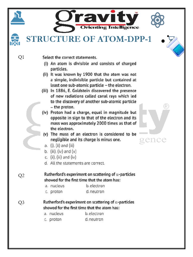 Structure Of Atom Dpp 1 Pdf