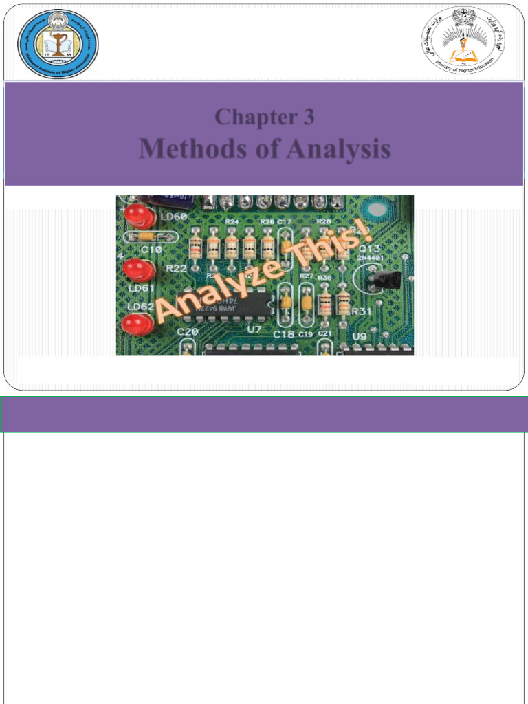 3 Chapter Methods of Analysis-1 | PDF | Electrical Network | Network Analysis (Electrical Circuits)