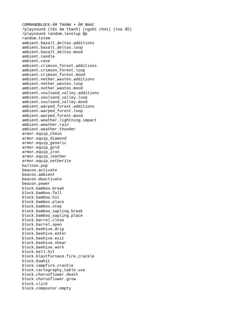 Commandblock-Âm Thanh + Âm NH C | PDF