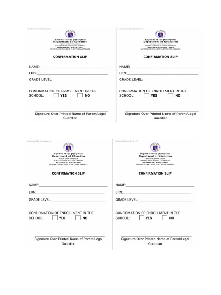 Confirmation Slip | PDF