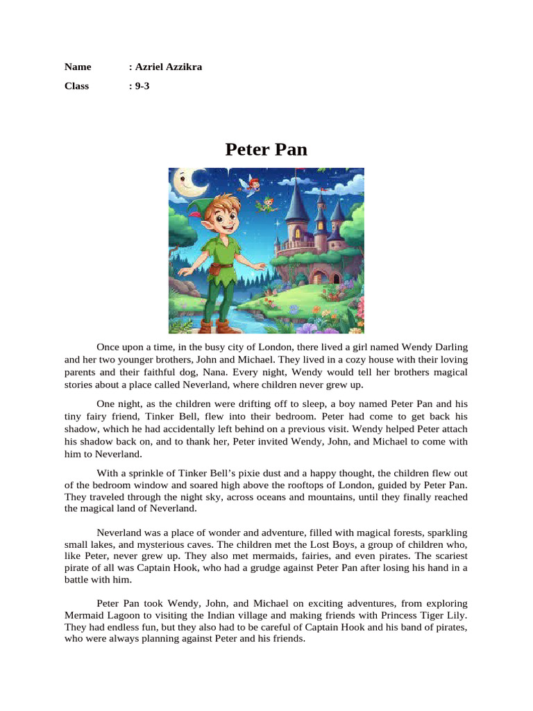 peter pan | PDF | Peter Pan | Neverland