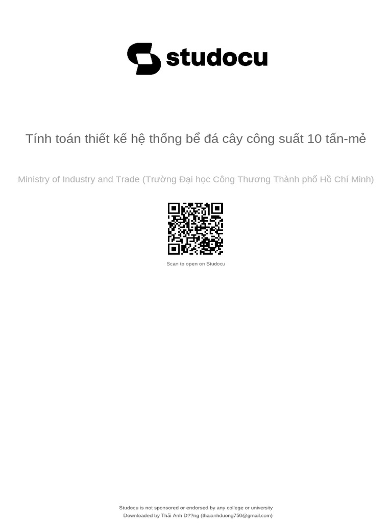 Tinh Toan Thiet Ke He Thong Be Da Cay Cong Suat 10 Tan Me | PDF
