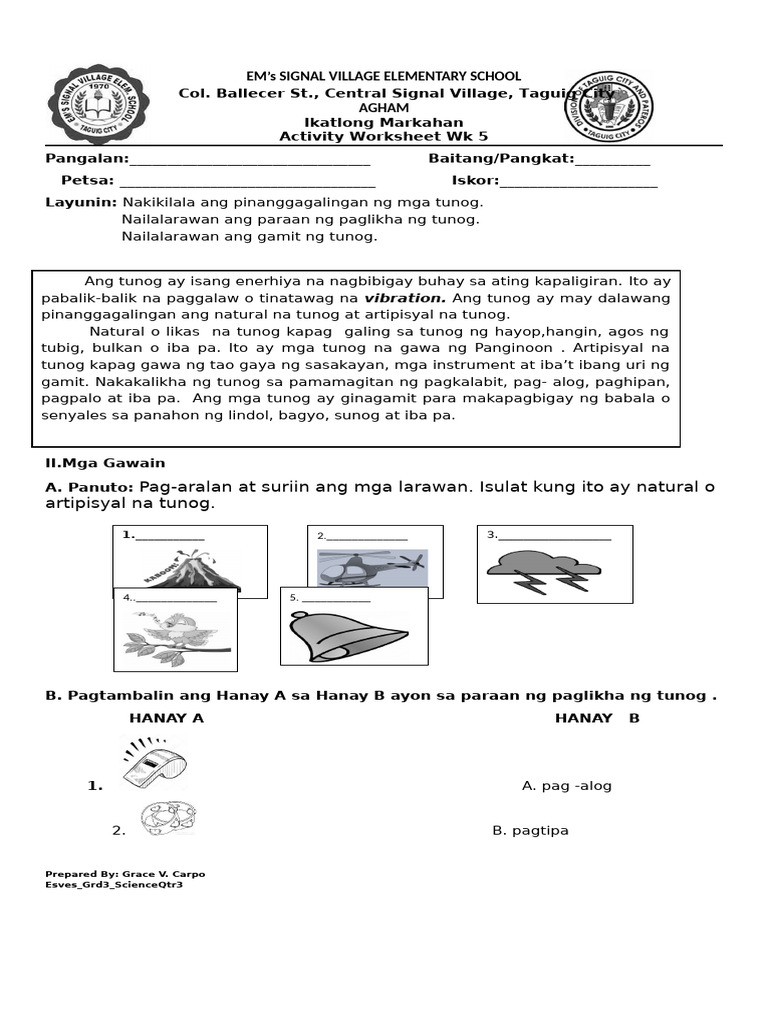 Q3 - Science WS-5 | PDF