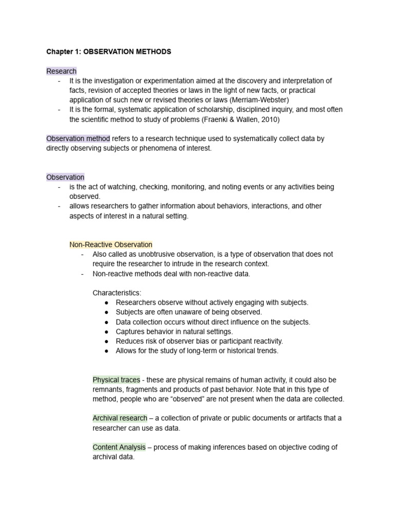 Field Methods Reviewer | PDF | Sampling (Statistics) | Survey Methodology
