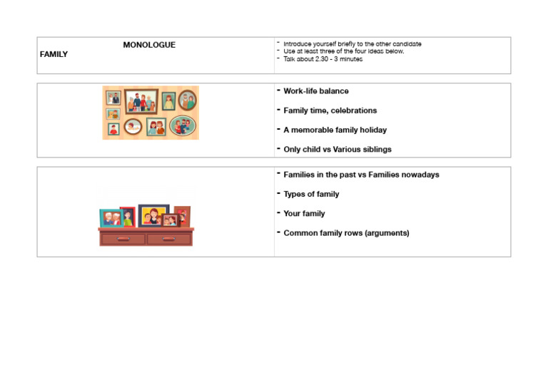UNIT 1 FAMILY Monologues | PDF