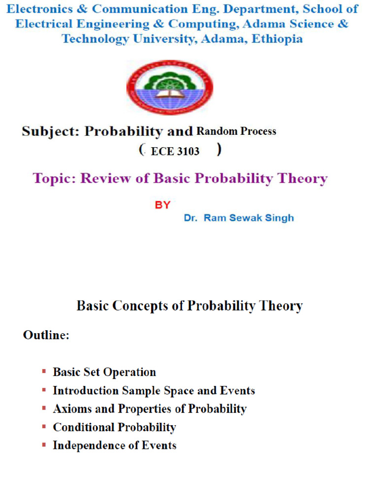 CHAPTER_01&2-Basic Probability Theory-merged | PDF | Probability Theory | Sampling (Statistics)
