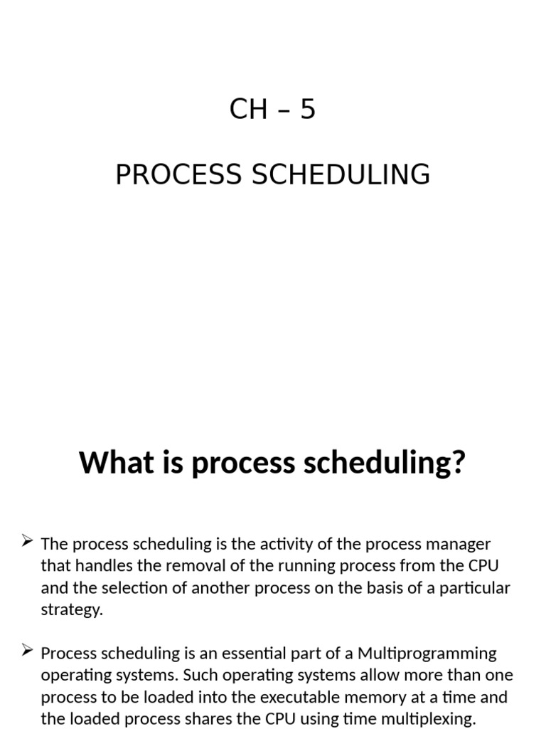 OS Chapter-5-CPU Schediling | PDF | Scheduling (Computing) | Process (Computing)