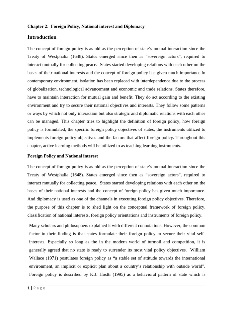 Ch-2-Foreign Policy, National Interest and Diplomacy | PDF | Ethiopia ...