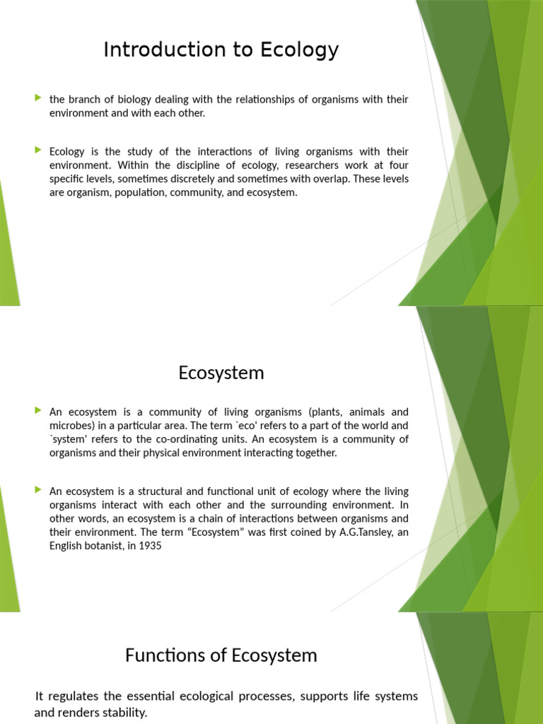 Introduction To Ecology | PDF | Ecosystem | Forests