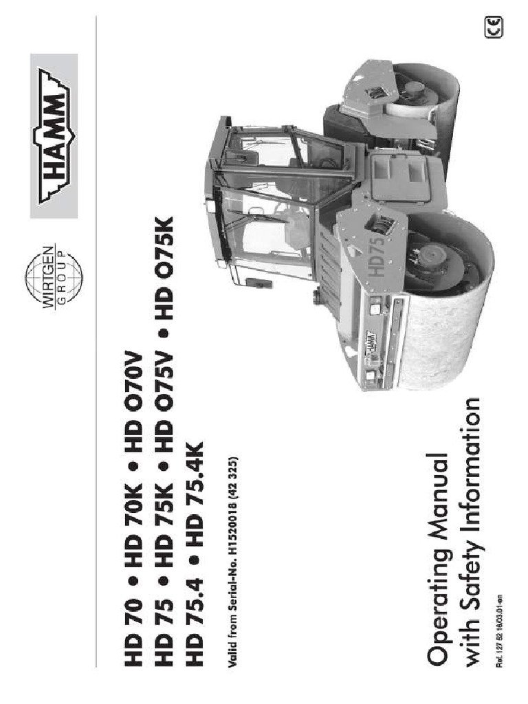 Hamm HD70 HD070 HD75 HD075 HD75-4 Asphalt Roller Tractor Operating ...