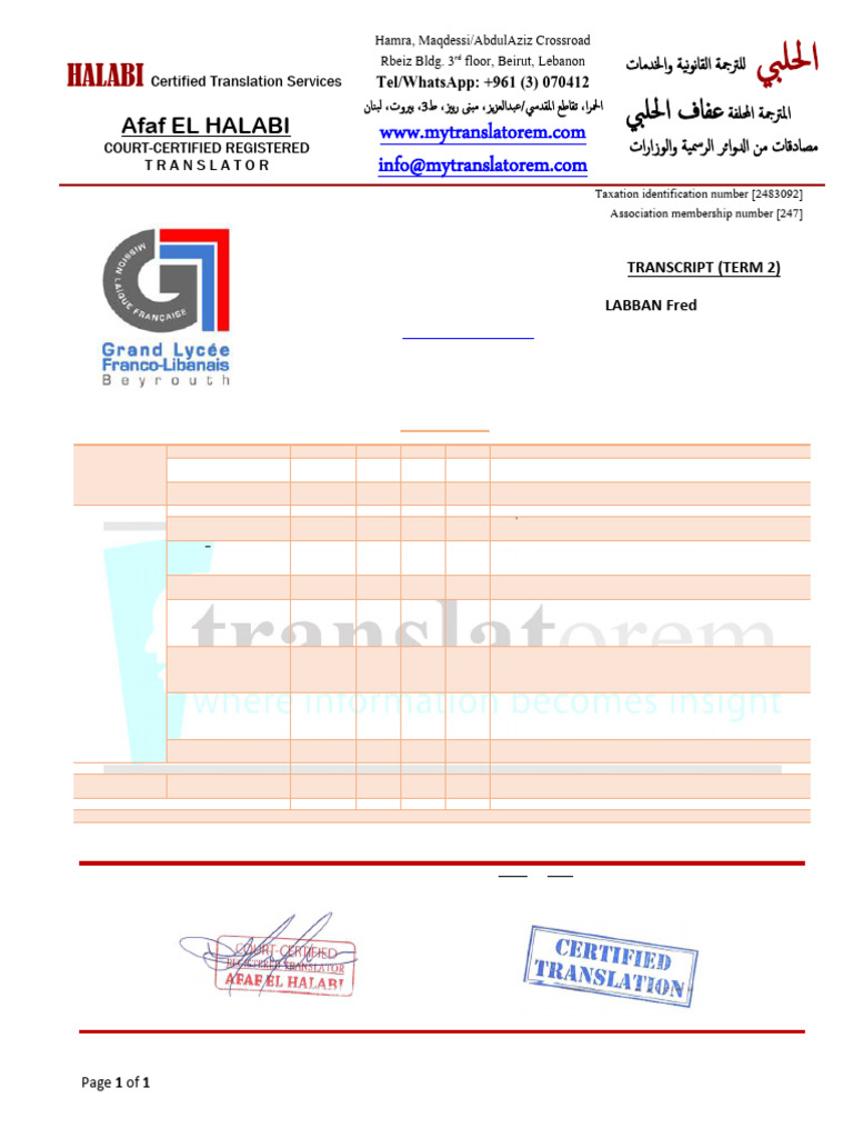 Term 2 Transcript FRED LABBAN | PDF | Science