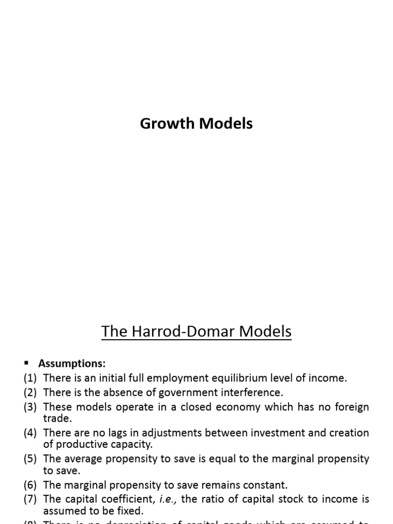The Harrod-Domar Models | PDF | Economies | Economics