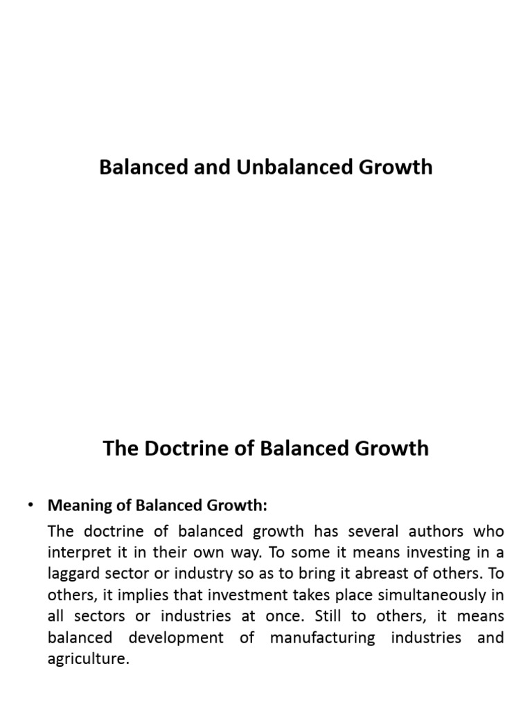 Balanced and Unbalanced Growth | PDF | Economies | Economics