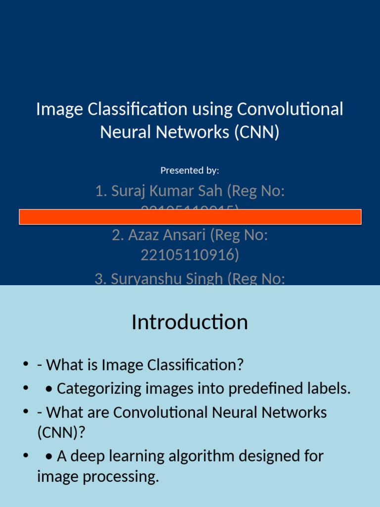 Image Classification CNN Presentation Designed | PDF
