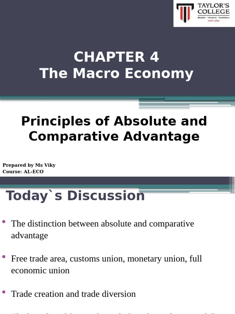 4 - Principles of Absolute and Comparative Advantage | PDF | Free Trade | Tariff