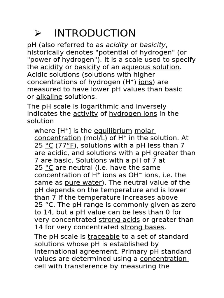 ph of solutions | PDF | Ph | Hydroxide