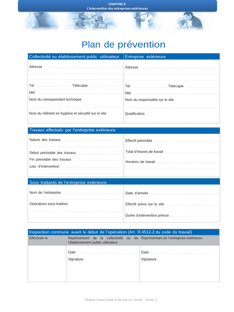 Modèle de plan de prévention simplifié | PDF | Sécurité | Santé et ...
