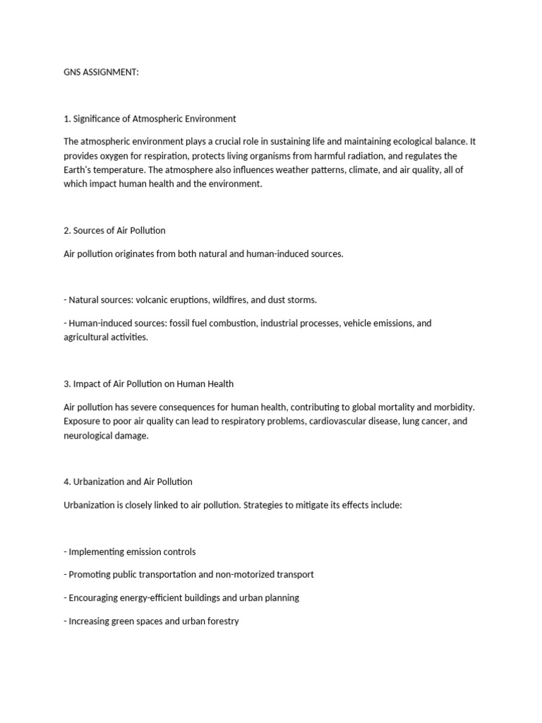 GST ASSIGNMENT Solution Unilorin | PDF | Air Pollution | Atmosphere Of ...